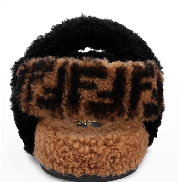 Fendi | Shoes | Fendi X Skims Signature Shearling Strappy Sandals Nwt ...